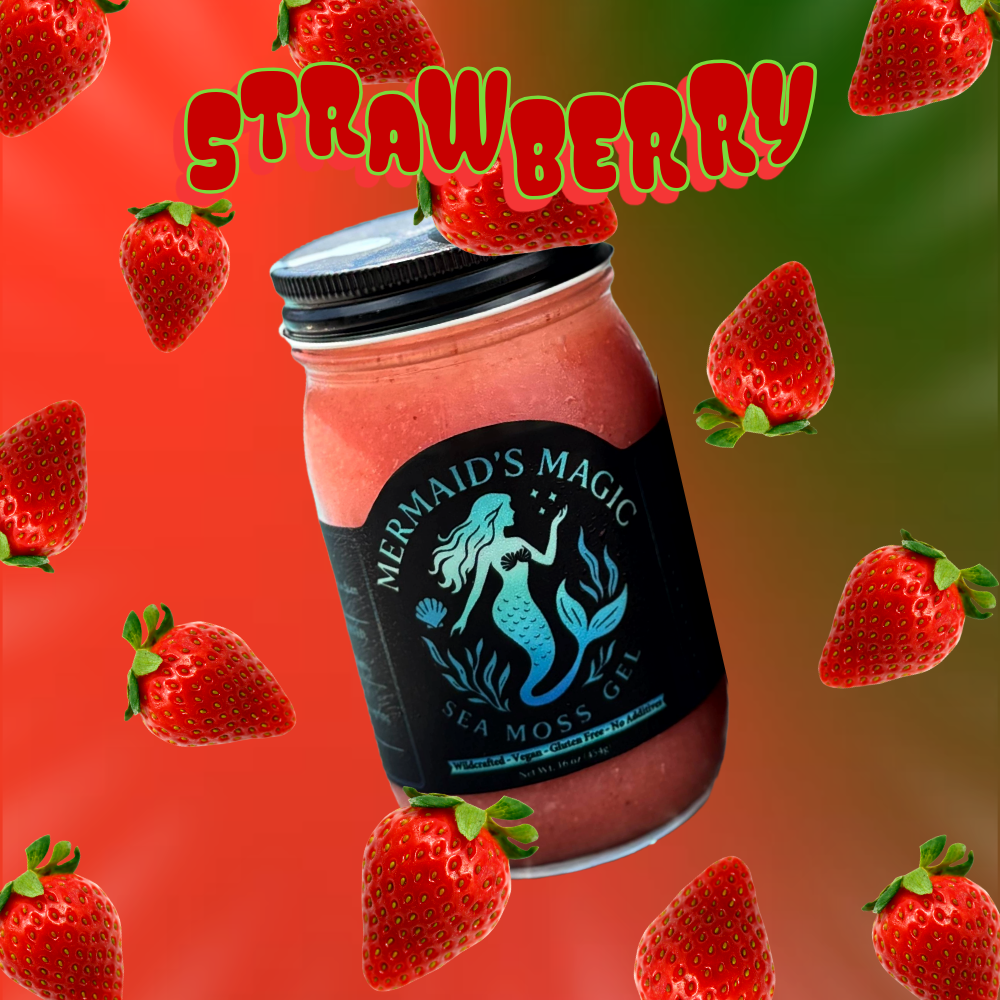 Strawberry Flavor Sea Moss Gel – Mermaid's Magic Sea Moss